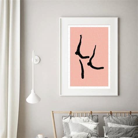 Breasts Art Print Naked Female Naked Woman Line Art Drawing Of