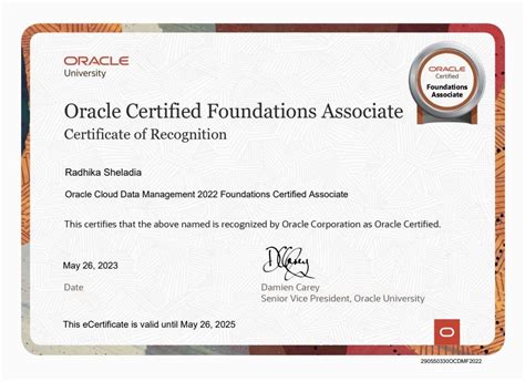 Radhika S On Linkedin Certifications Oci Oracle Oraclecertified