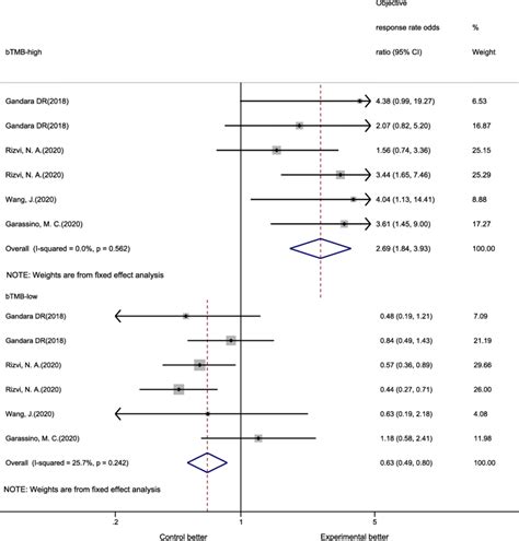 Forrest Plot Of Odds Ratios For Objective Response Rate Comparing