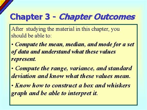 Chapter Describing Data Using Numerical Measures Chapter