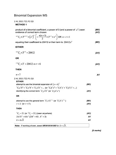 Binomial Expansion Ms Pdf