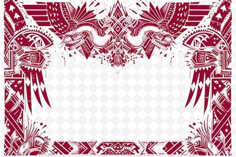 Aztec Inspired Frame Adorned With Geometric Patterns And Fea Png Creative Background Design
