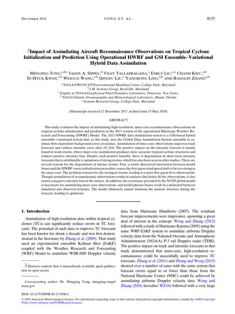 Pdf Gsi Based Ensemble Variational Hybrid Data Assimilation For Hwrf For Hurricane
