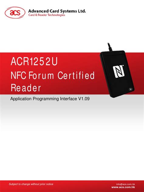 Api Acr1252u 109 Pdf Application Programming Interface Digital