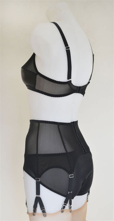 Leather Suspender Garter Belt 6 Y Strap Genuine Black Etsy