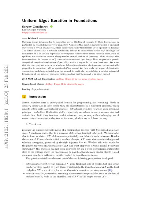 pdf uniform elgot iteration in foundations