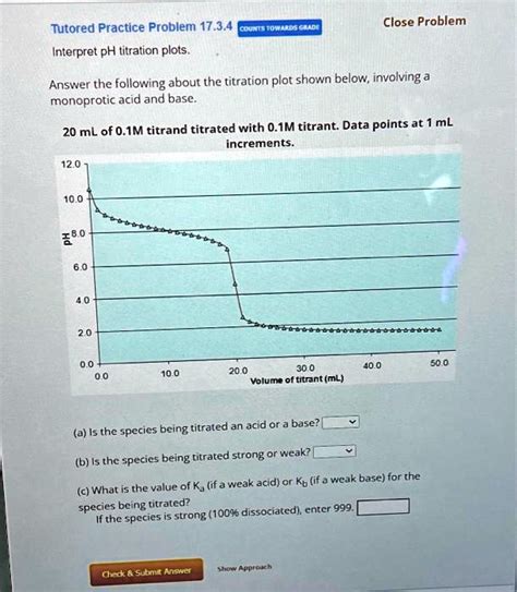 Tutored Practice Problem 17 3 4 Counts Towards Grade Interpret Ph Titration Plots Close Problem