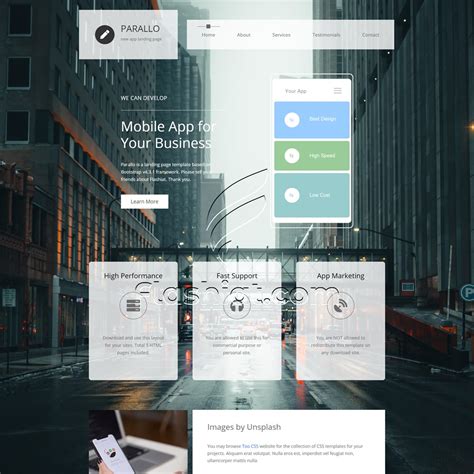 parallo free html5 and css template flashiat