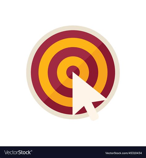 Cursor Focus Icon Flat Work Goal Royalty Free Vector Image