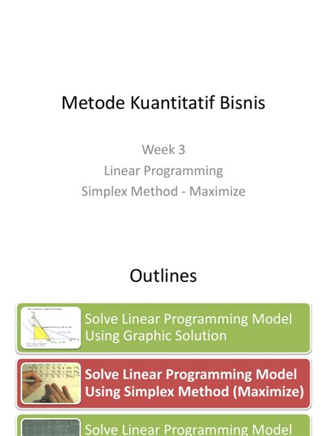 Week 3 Linear Programming Simplex Method Max Pdf Linear Programming