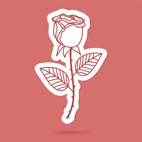 Single Cute Rose Element For Your Designes Stock Vector Illustration