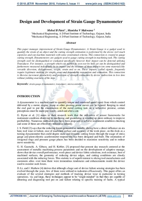 Pdf Design And Development Of Strain Gauge Dynamometer