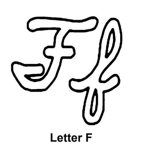 Cursive Alphabet Letter F Coloring Page Download Print Or Color