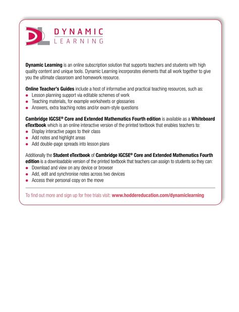 Sách Hodder Cambridge Igcse Mathematics Core And Extended Fourth Edition Times Edu