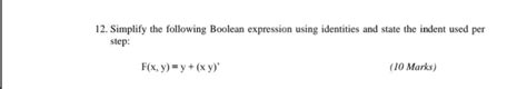 Solved Simplify The Following Boolean Expression Using Chegg