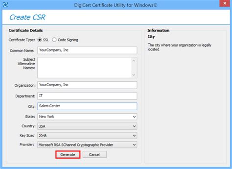 Cerberus FTP Server Create CSR Install SSL Certificate DigiCert