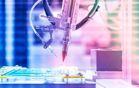 납땜 또는 용접 부품 중 인쇄 회로 기판 조립 기계용 자동 로봇 모임에 대한 스톡 사진 및 기타 이미지 모임 생산 라인