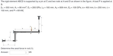 Solved Question The Rigid Element Abcd Is Supported By A Pin At C