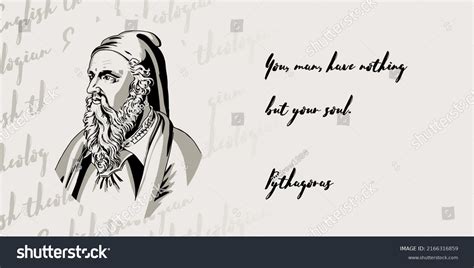 Vector Portrait Pythagoras Ancient Greek Philosopher Stock Vector Royalty Free 2166316859