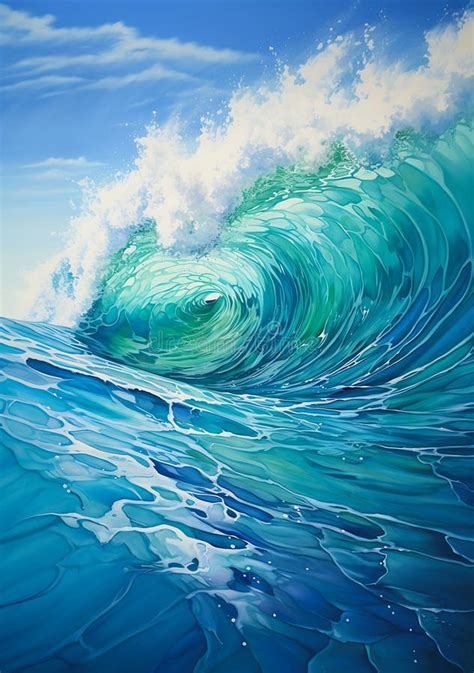 Waves Crashing Against The Shore Stock Illustration Illustration Of Generative Crashing