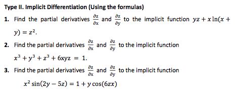 Solved Type II Implicit Differentiation Using The Chegg Com