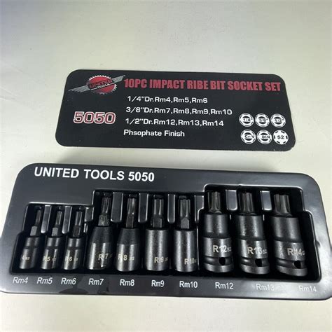9 Pc Impact Ribe Bit Socket Set 1 4” 3 8” 1 2 Dr United Tools Uk