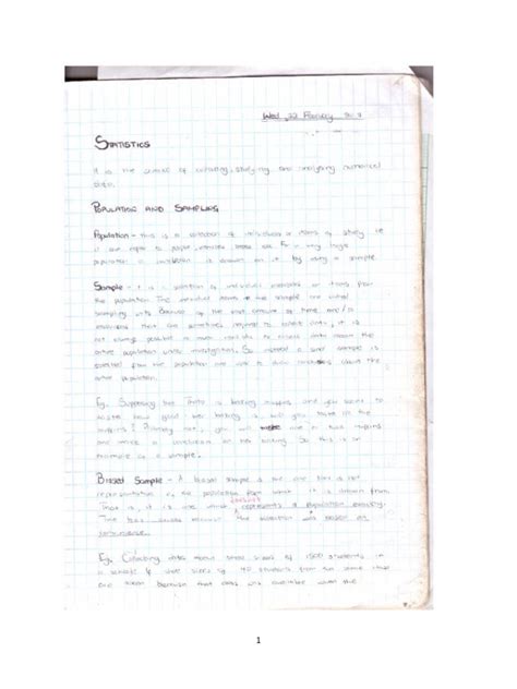 Statistics Notes Pdf Survey Methodology Questionnaire