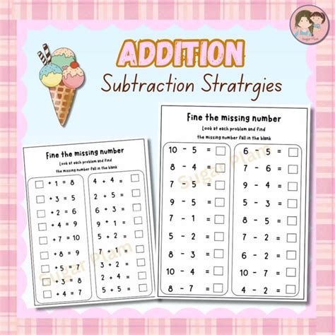 Missing Addends Addition And Subtraction Kindergarten Math Worksheets
