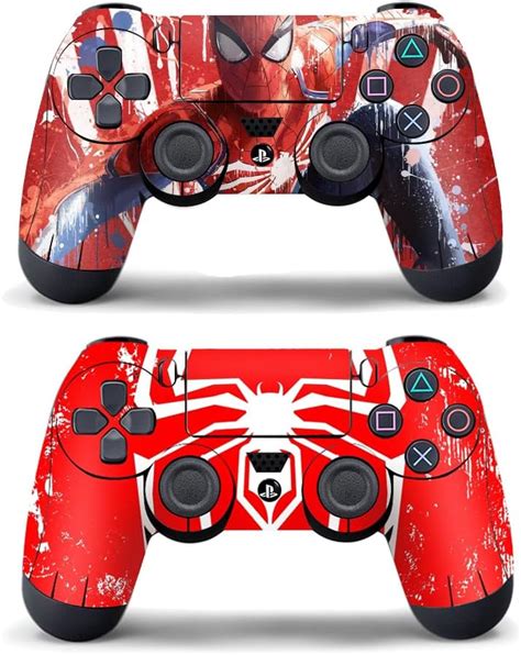 Vanknight Skin Covers Vinyl Stickers Cover Spider Red Wrap Compatible With Ps4