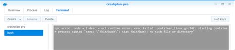 synology docker bash terminal fails · issue 50 · jlesage docker crashplan pro · github