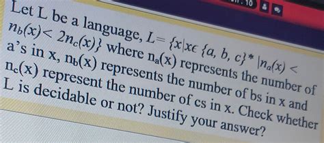 Solved Let L Be A Language L X Xe A B C Na X