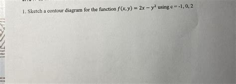 Solved Sketch A Contour Diagram For The Function F X Y Chegg