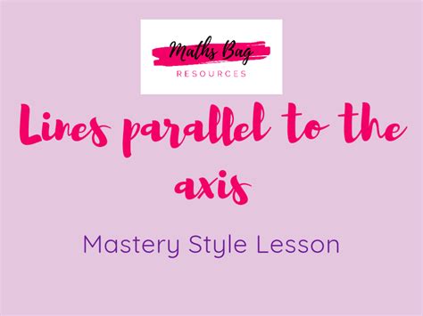 Lines Parallel To The Axis X Y And X Y Mastery Style Lesson