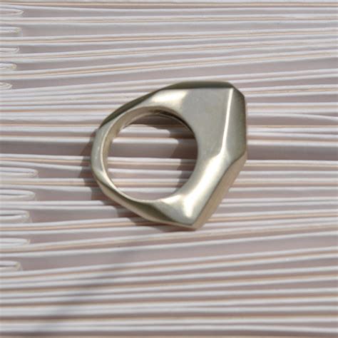 Faceted Silver Ring Geometric Ring Handmade Silver Ring Etsy