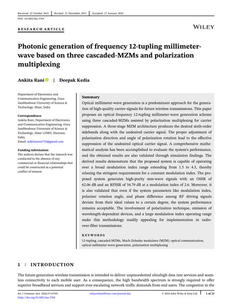 Photonic Generation Of Frequency 12‐tupling Millimeter‐wave Based On Three Cascaded‐mzms And