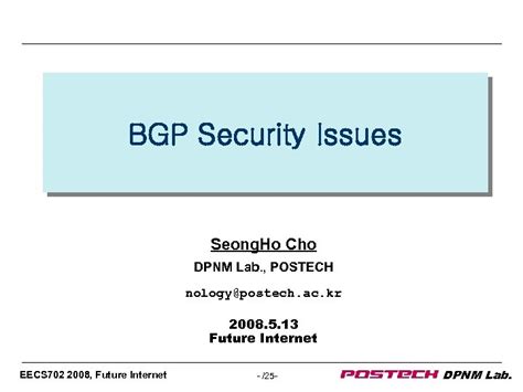 bgp security issues seong ho cho dpnm lab