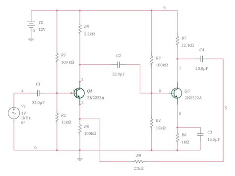 Voltage Series Feedback Amplifier Multisim Live