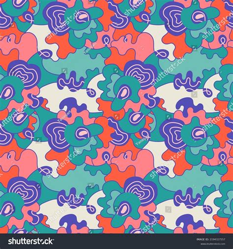 Seamless Abstract Unusual Artwork Colorful Hand Stock Vector Royalty Free 2194327557