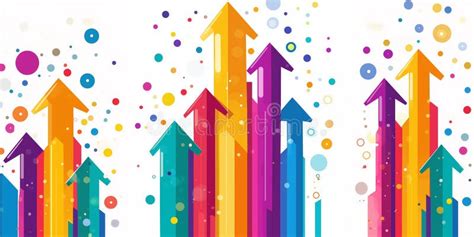 Colorful Arrows Point Upwards Representing Stock Illustration Illustration Of Forward Point