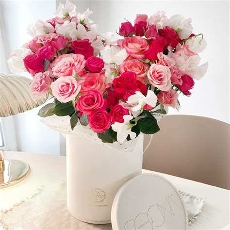 오페라핑크 하트 시그니쳐 플라워 박스 대형 Soona 수나컬러풀모먼트