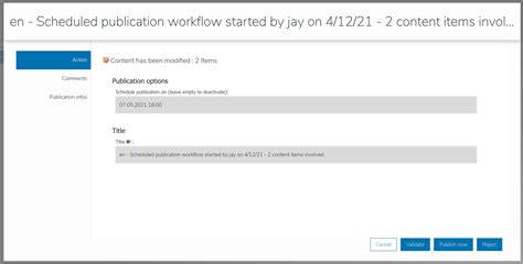 Scheduled Publication Workflows