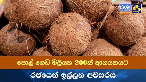 පොල් ගෙඩි මිලියන 200ක් ආනයනයට රජයෙන් ඉල්ලන අවසරය වැඩි මිලට සහල් අලෙවි කරන වෙළඳුන්ට වැඩ වරදී