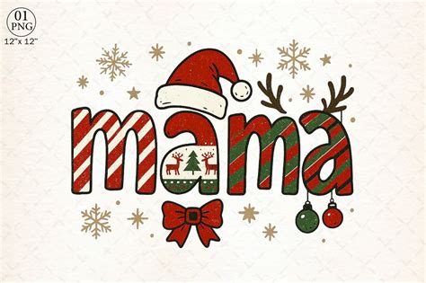 Cute Mama Christmas Png Graphic By Libbywishes · Creative Fabrica