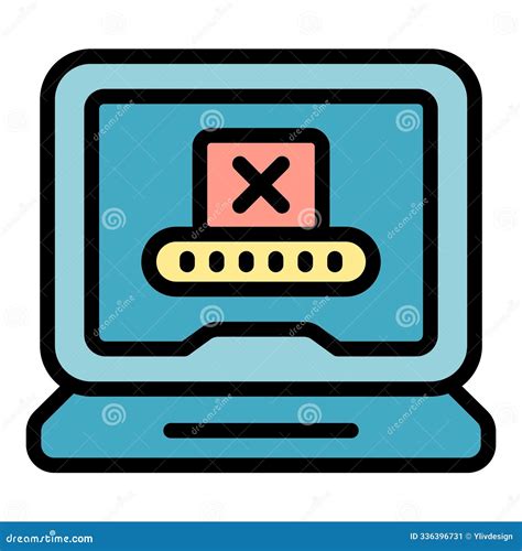 Laptop Showing Wrong Password Notification With Cross Mark Icon On