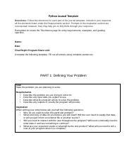 Create A Python Journal Problem Solving And Pseudocode Guide Course Hero