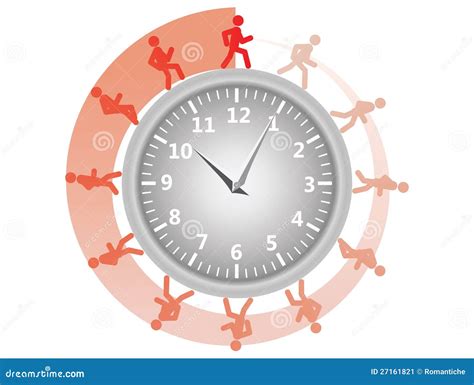 Man Running Around The Clock Stock Vector Illustration Of Concept Effort 27161821