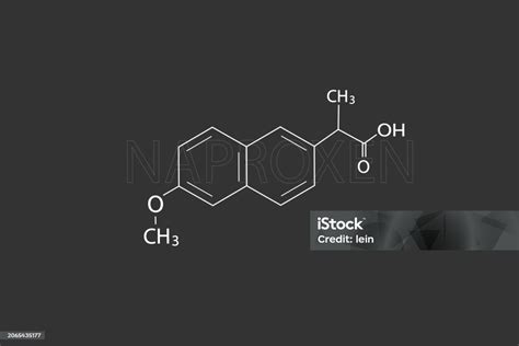 Naproxen Molecular Skeletal Chemical Formula Stock Illustration Download Image Now Art Atom