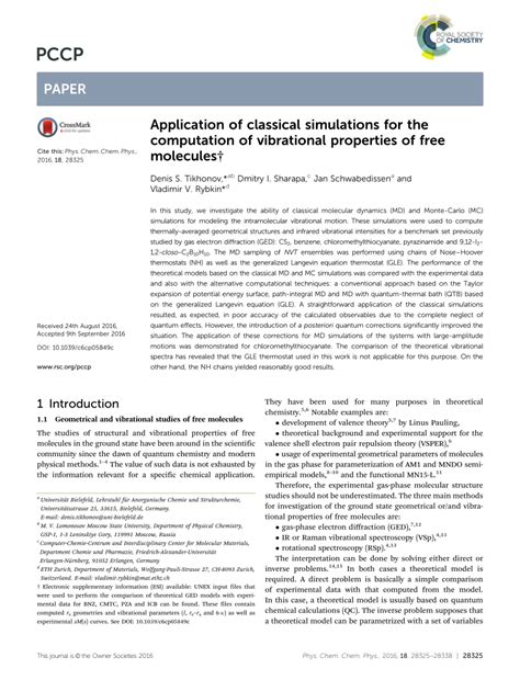Pdf Application Of Classical Simulations For Computation Of