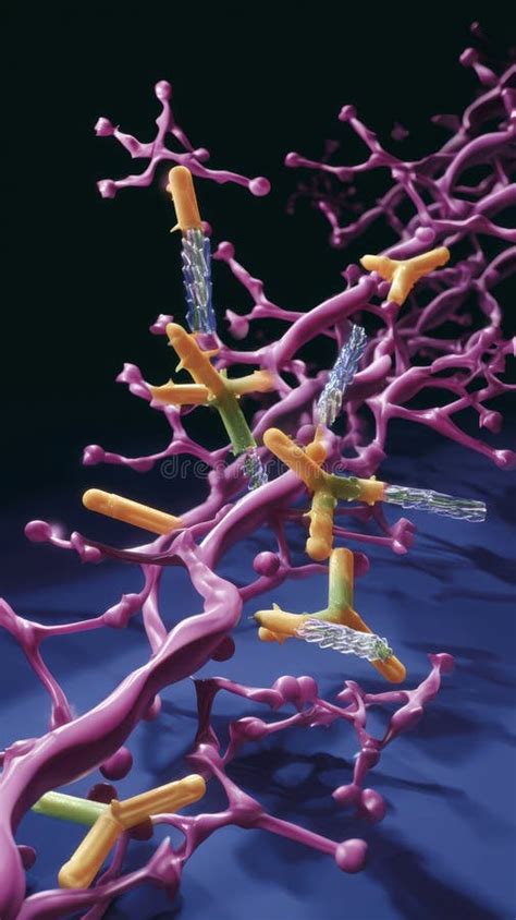 Molecular Scene Depicting Cellular Processes With Proteins Interacting
