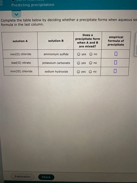 Solved Predicting Precipitation Complete The Table Below By